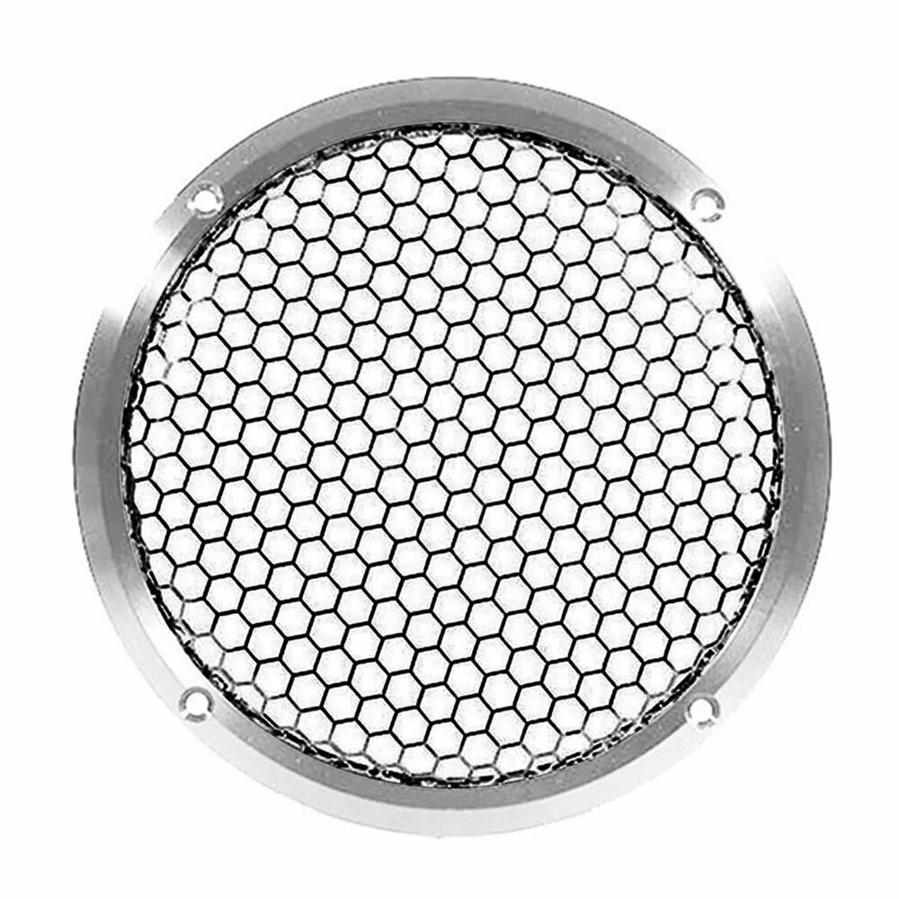 Алюминиевая автомобильная решетка для динамика ВЧ, 6,5 дюйма, полностью металлическая сетчатая решетка для улучшения звука, серебристая