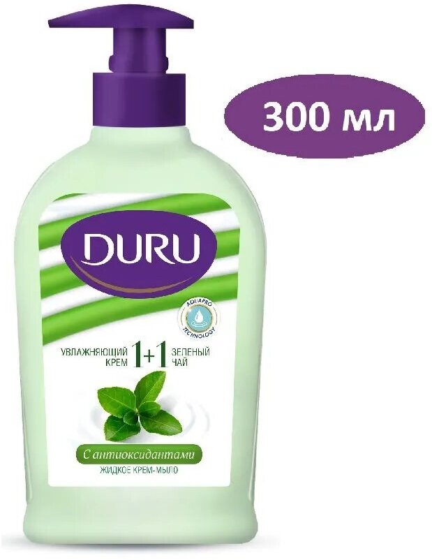 Крем-мыло DURU увлажняющий крем и зеленый чай, 300 мл