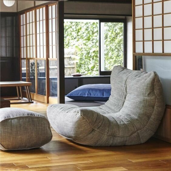 Кресло для отдыха дома с оттоманкой Ambient Lounge - Acoustic Lounge - Eco Weave (Sofa Weave) - комплект мебели на балкон, в гостиную, для домашнего кинотеатра