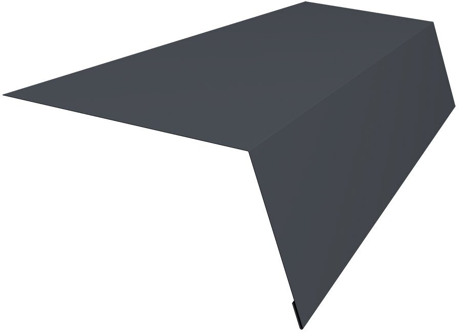 Планка карнизная для гибкой черепицы Grand Line 100х60-65 мм 2 м графитовый серый RAL 7024