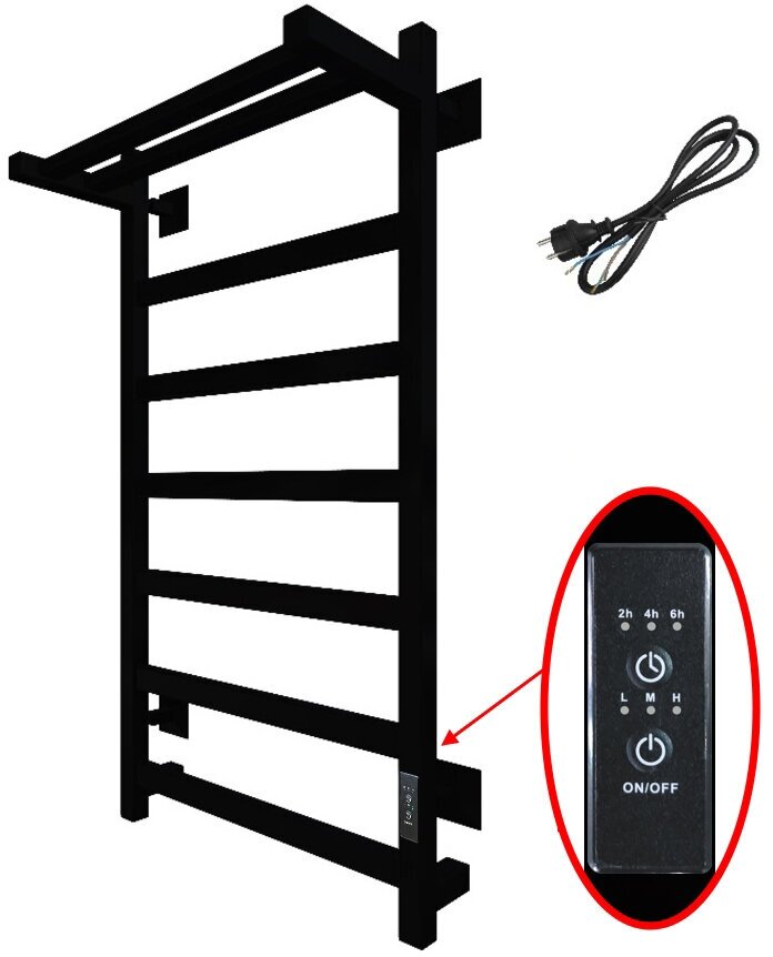 Электрический полотенцесушитель Тругор 80х53 Пэксп20квП/8050чернВГП