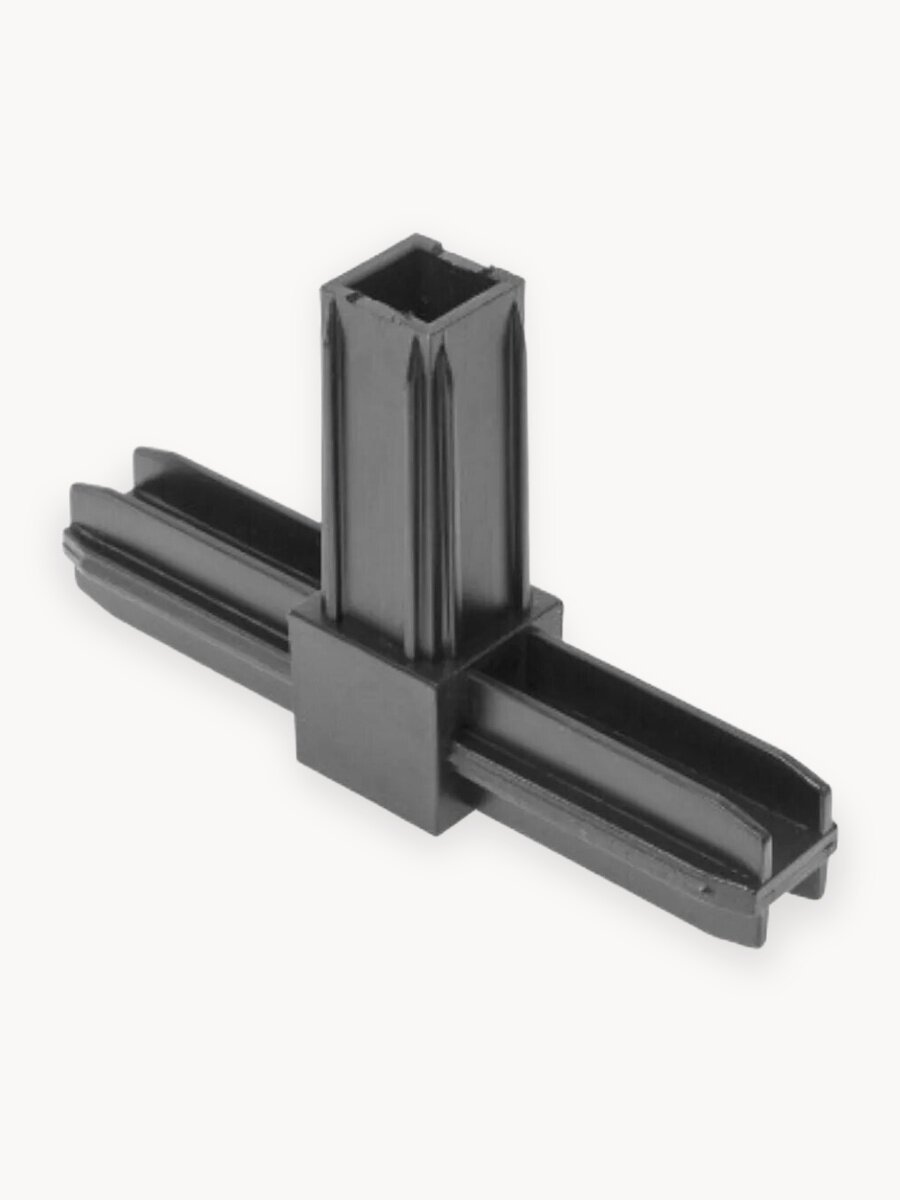 Соединитель профильной трубы из ABS-пластика 20x20 черный, 8 шт./уп.