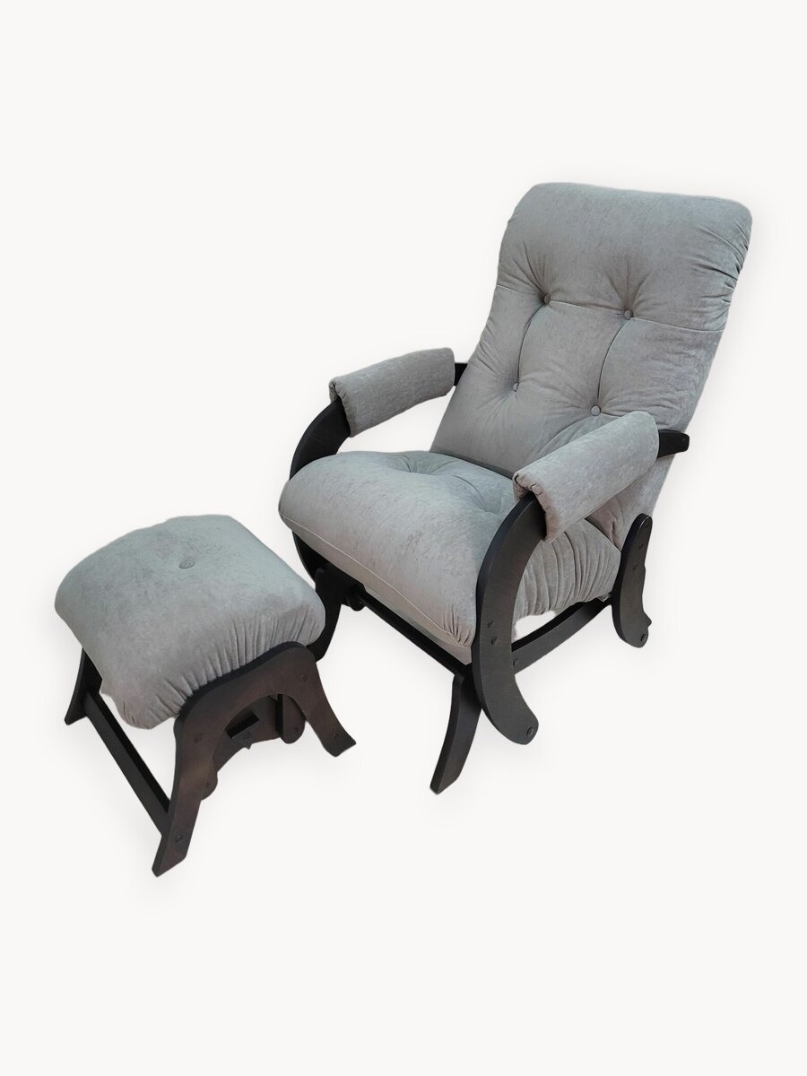 Кресло-качалка Wood Space "Премиум" с пуфом-качалкой, анатомическое, для отдыха и кормления, усиленный каркас