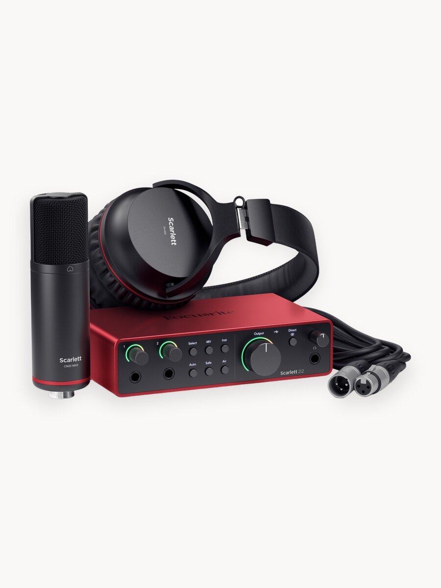 FOCUSRITE Scarlett 2i2 Studio 4th Gen студийный комплект (Scarlett 2i2 4th Gen, наушники, микрофон, ПО, микрофонный кабель)
