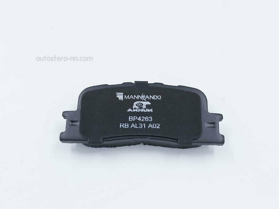 AKNUK BP4263 Колодки тормозные, комплект Toyota Camry (V3), 08/01 -/ Lexus ES (MCV, VZV), 10/96 - задние