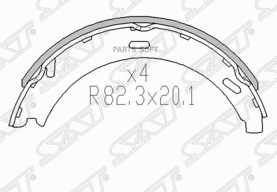 Колодки тормозные барабанные (Сзади/ Стояночный тормоз) Mercedes-Benz C-Class 93-08 / E-Class 84-03 SAT ST-A2034200120 | цена за 1 шт