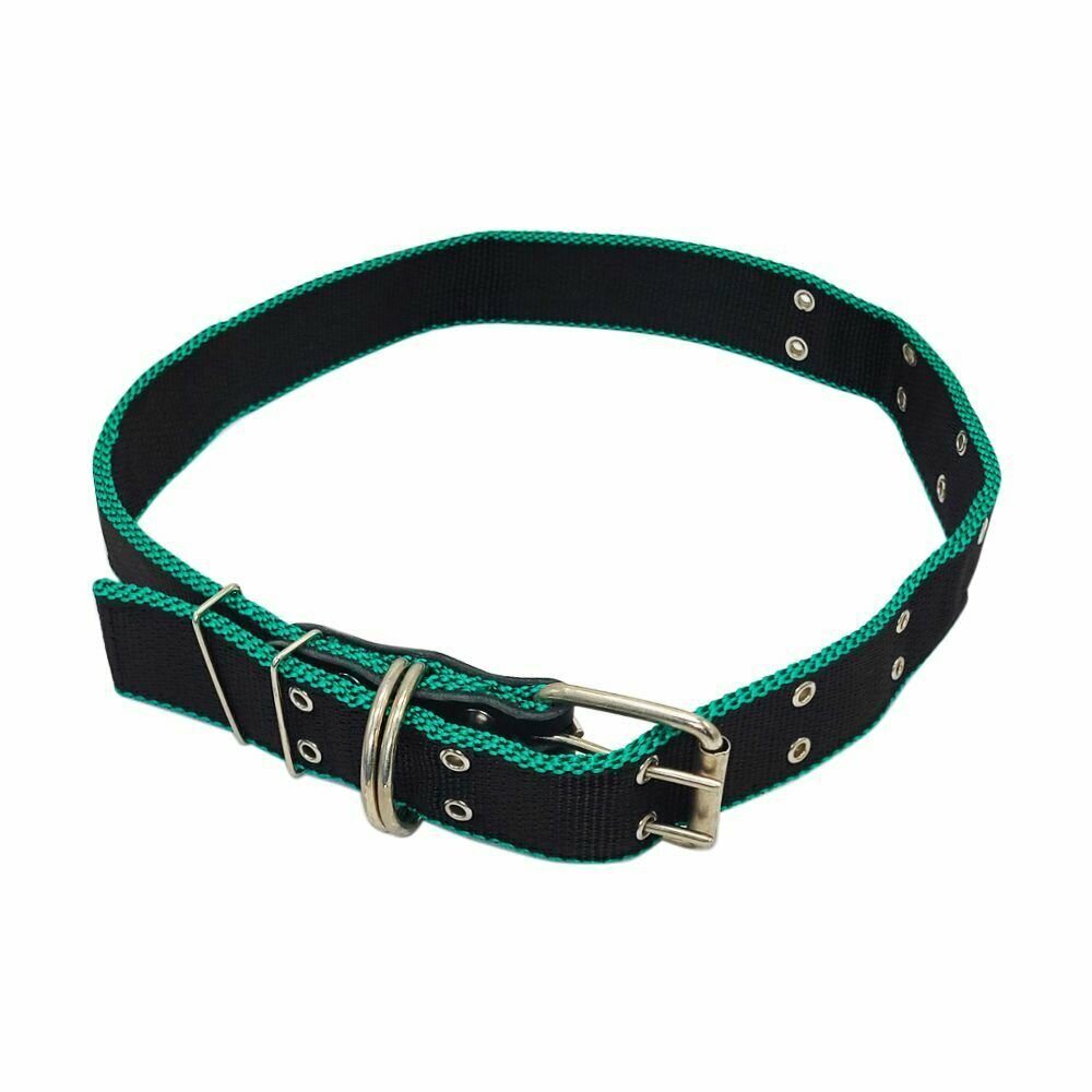 Ошейник капроновый, зеленая боковая строчка, усиленный, 105 см.