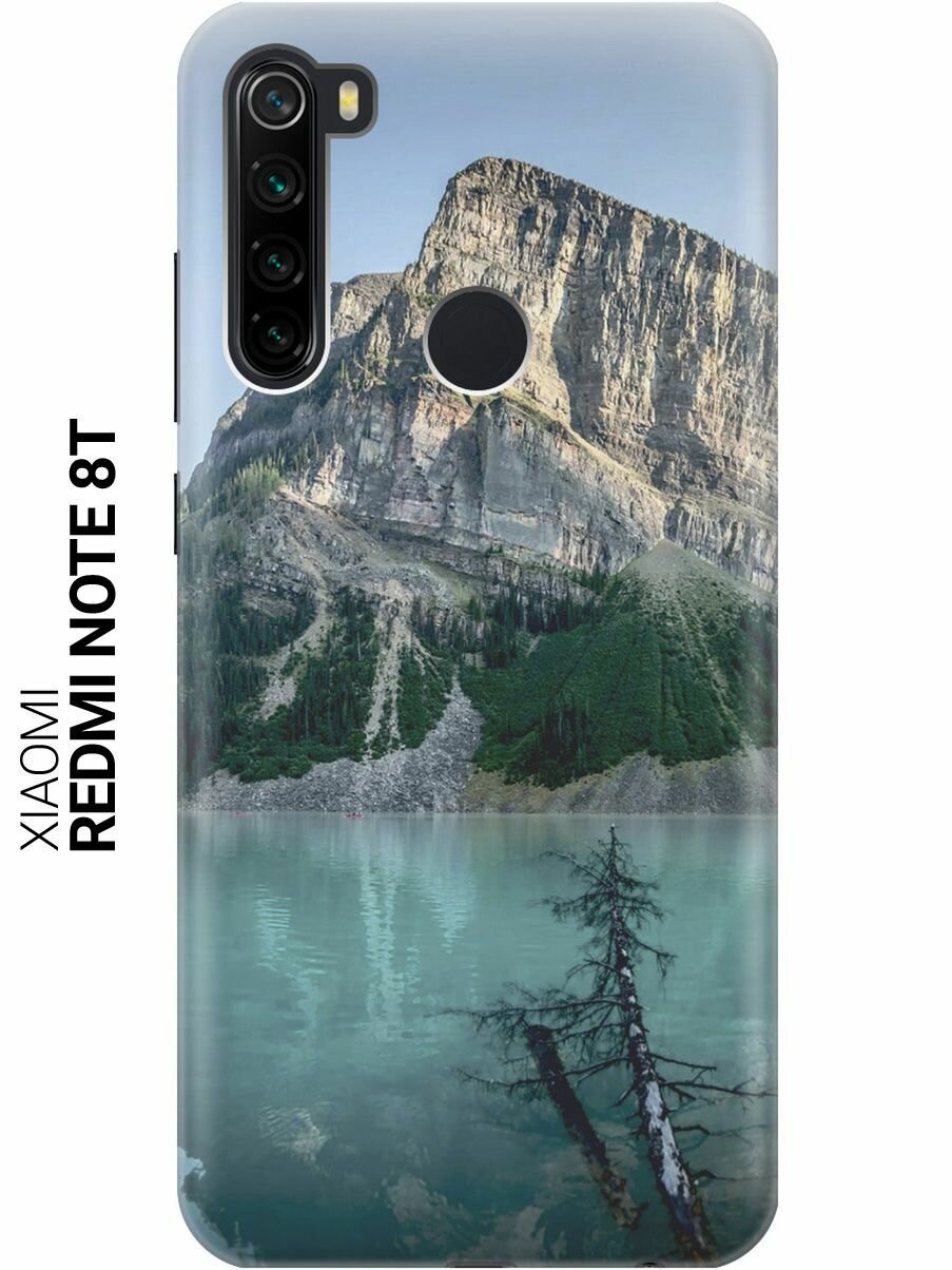 Силиконовый чехол на Xiaomi Redmi Note 8T, Сяоми Редми Ноут 8Т с принтом "Дерево и горное озеро"
