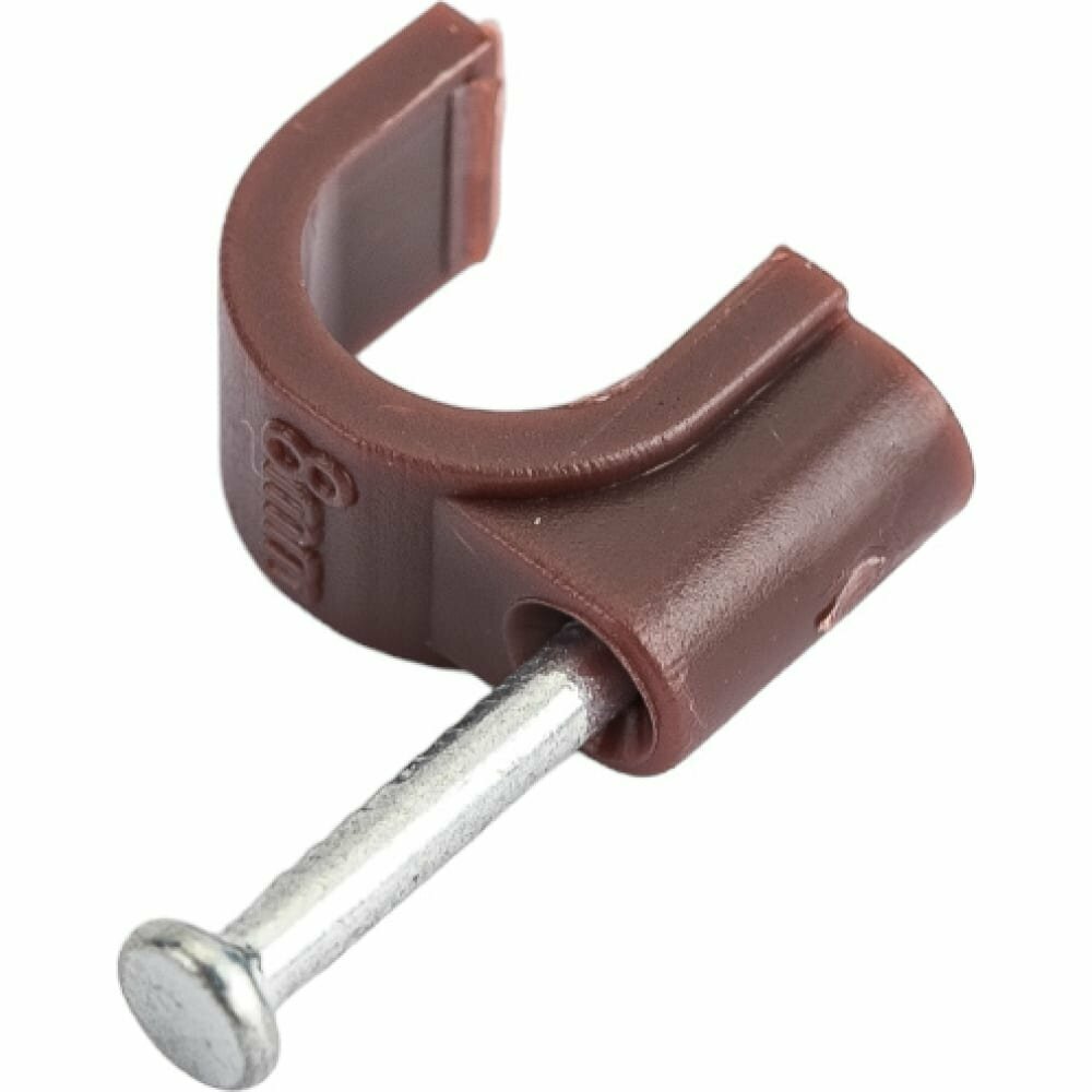 Круглая пластиковая скоба TDM ELECTRIC 8 мм, венге, 50 шт. SQ0514-0083