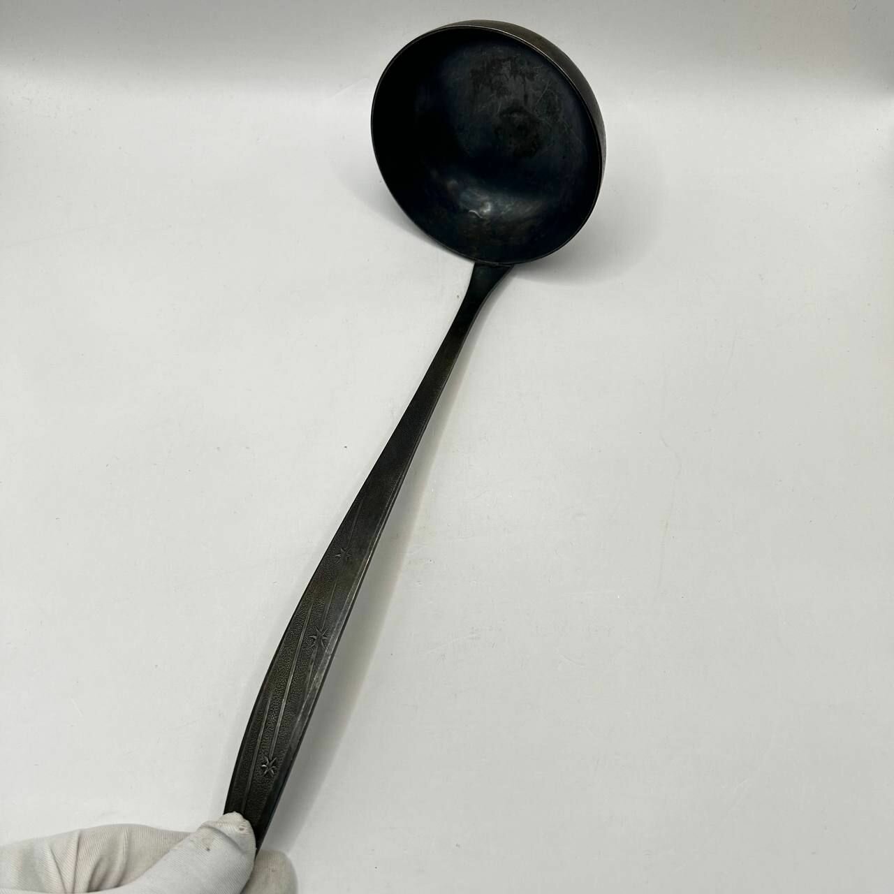 Половник Длина 28 см, "ЗИШ", времён СССР, мельхиор! Редкость!