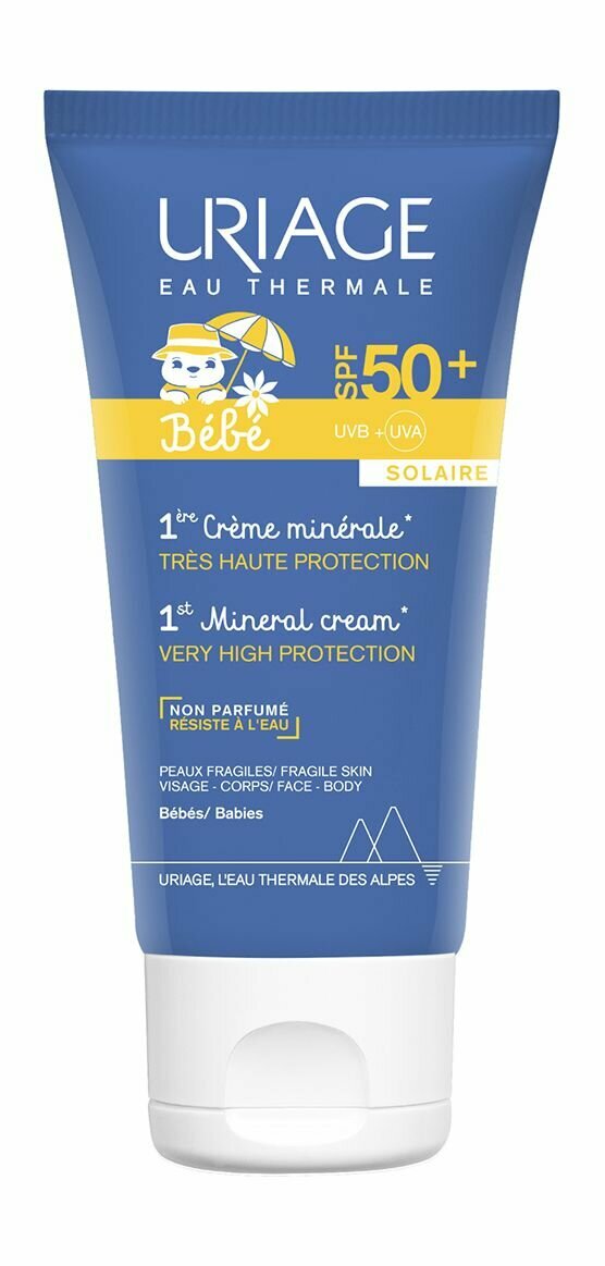 URIAGE Bebe 1 Ere Детский крем для лица минеральный SPF 50, 50 мл