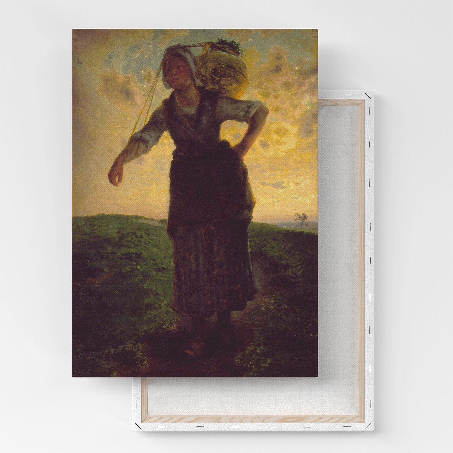 Картина на холсте, репродукция / Жан-Франсуа Милле - A Norman Milkmaid at Greville / Размер 30 x 40 см