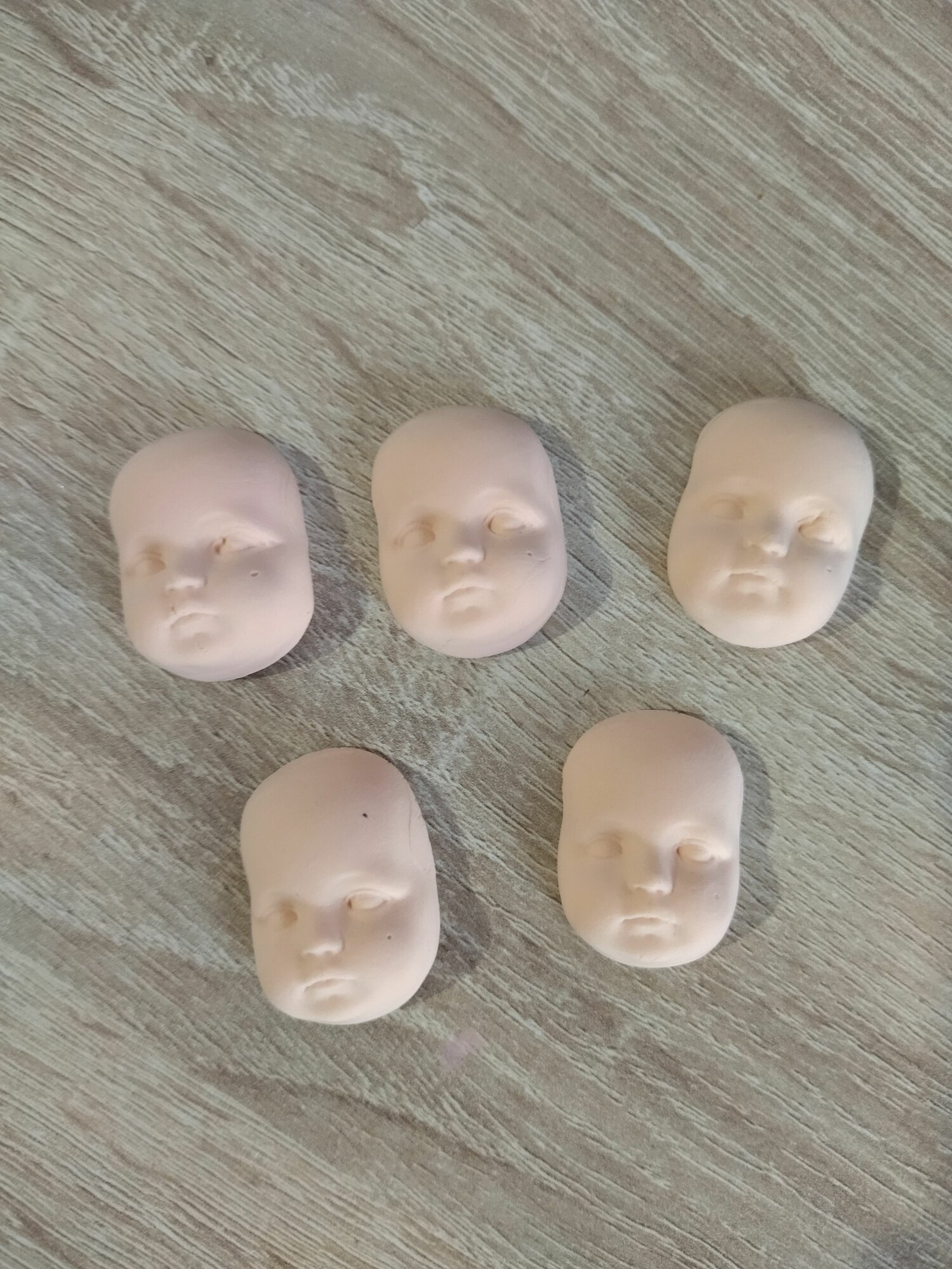 Набор лиц для ватной игрушки, кукол, малыш, карапуз, озорник, мальчик, девочка - 5 шт.