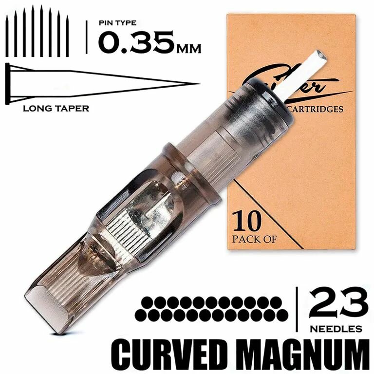 Тату картриджи EZ FILTER Curved Magnum 23CMLT/0.35 (1223cm) 10шт