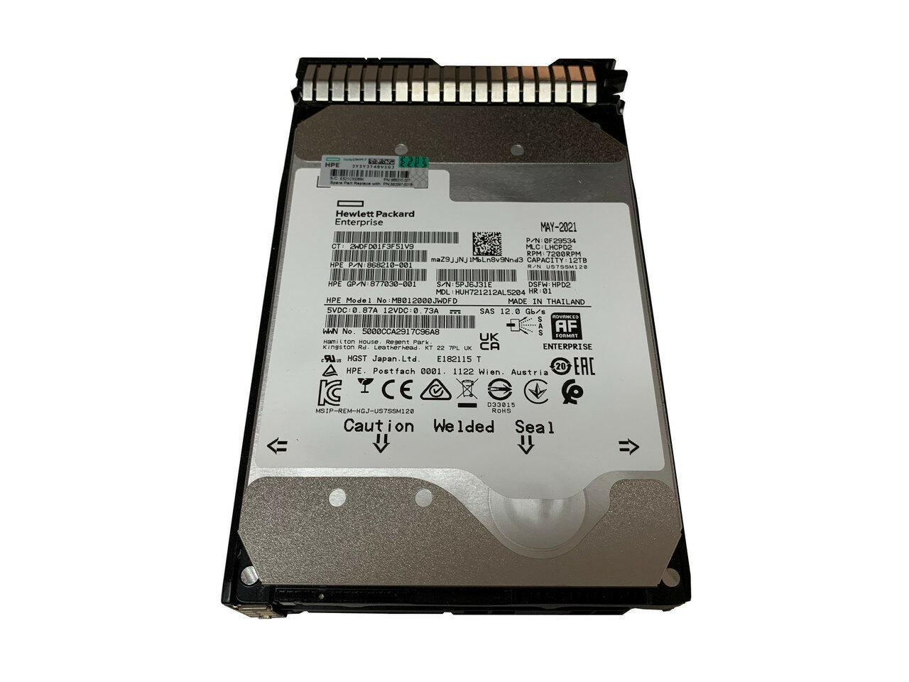 Жесткий диск HPE 881785-B21 MB012000GWDFE 868211-001 882400-001 G8-G10 12-TB 6G 7.2K 3.5 SATA SC 512e
