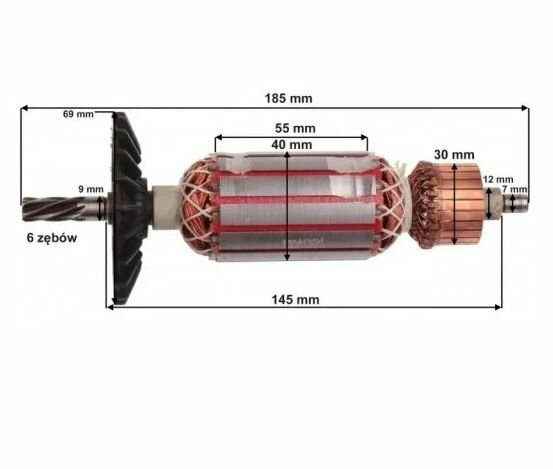 Ротор / Якорь для пилы дисковой Bosch GKS66, PKS66 (1604010339)