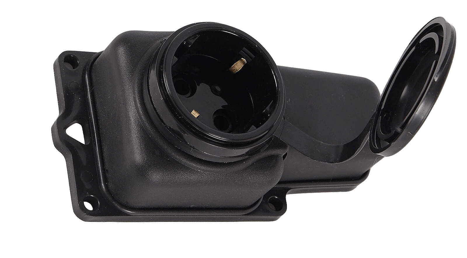 Розетка переносная РП 16-131 черная 1 гнездо с з/к и крышкой 250В 16А IP44 каучук