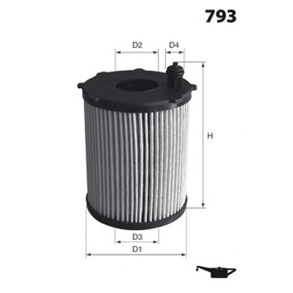 MECAFILTER ELH4449 (41152016F / 68032204AA / 68032204AB) фильтр масляный Jeep (Джип) Cherokee (Чероки) III 2.8 crd 2004-2007