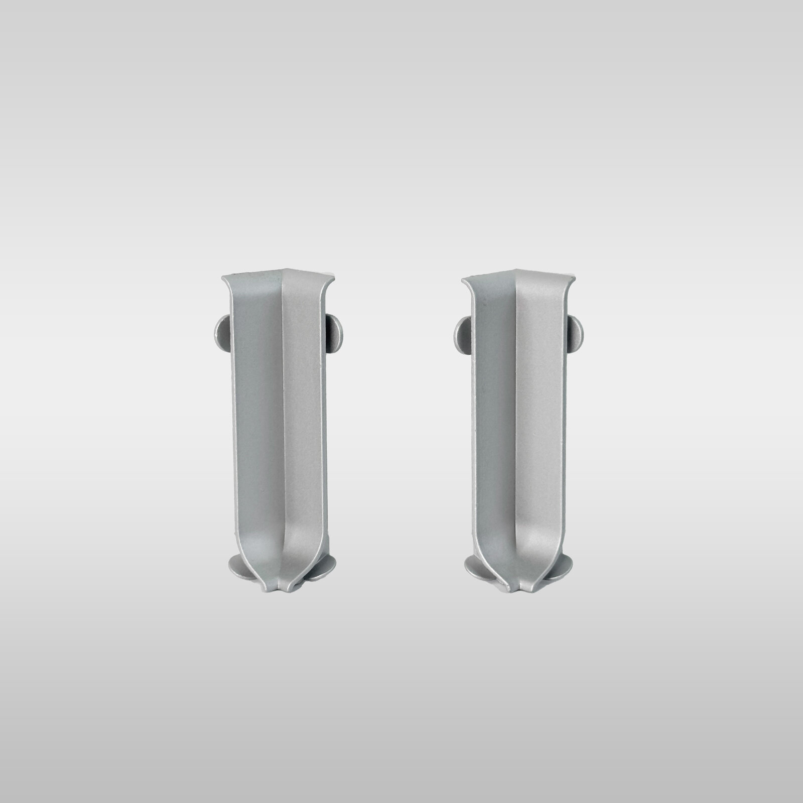 Внутренний угол для алюминиевого плинтуса Профиль-ОПТ ПЛ 60, высота 60 мм, серебро матовое, 2 шт.