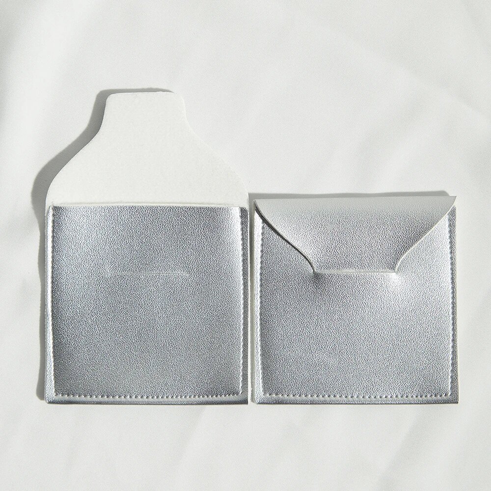 Кожаные подарочные пакеты-конверты 100 шт. Silver with logo