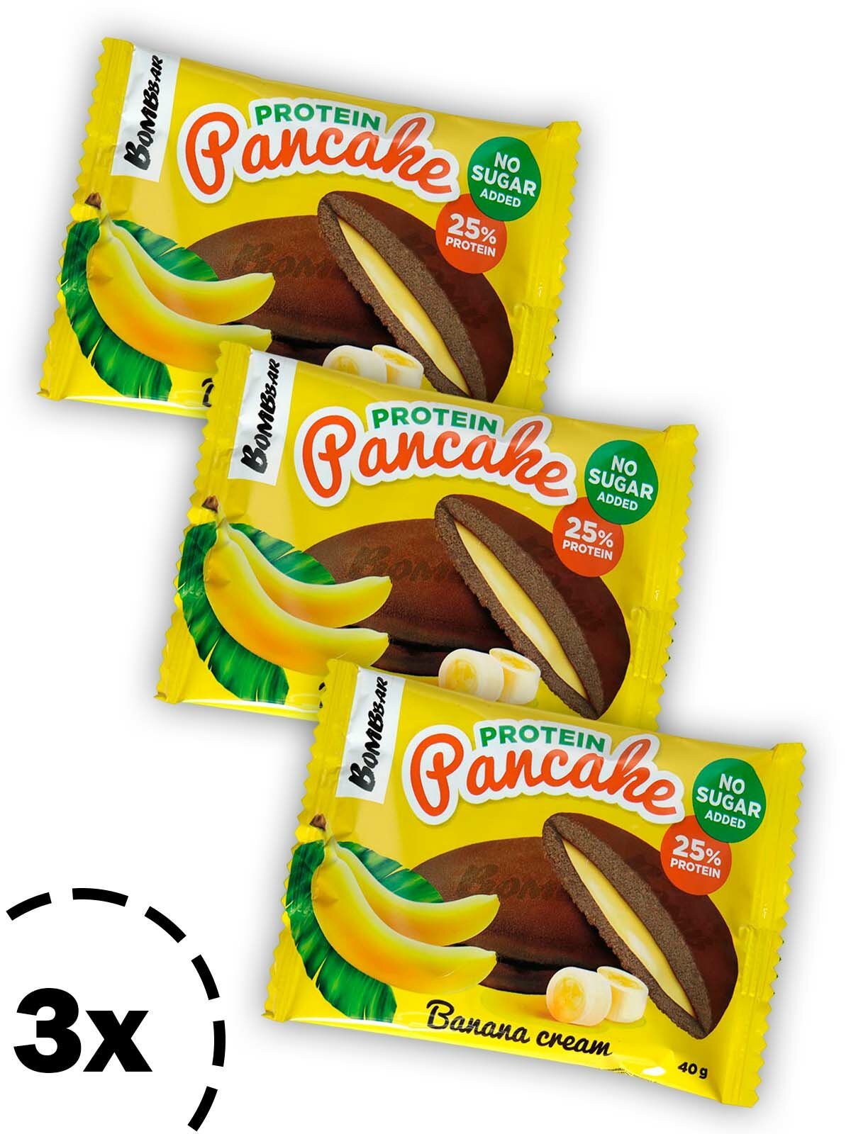 Протеиновый батончик BombBar Панкейк протеиновый 3 х 40 г, Банановый крем