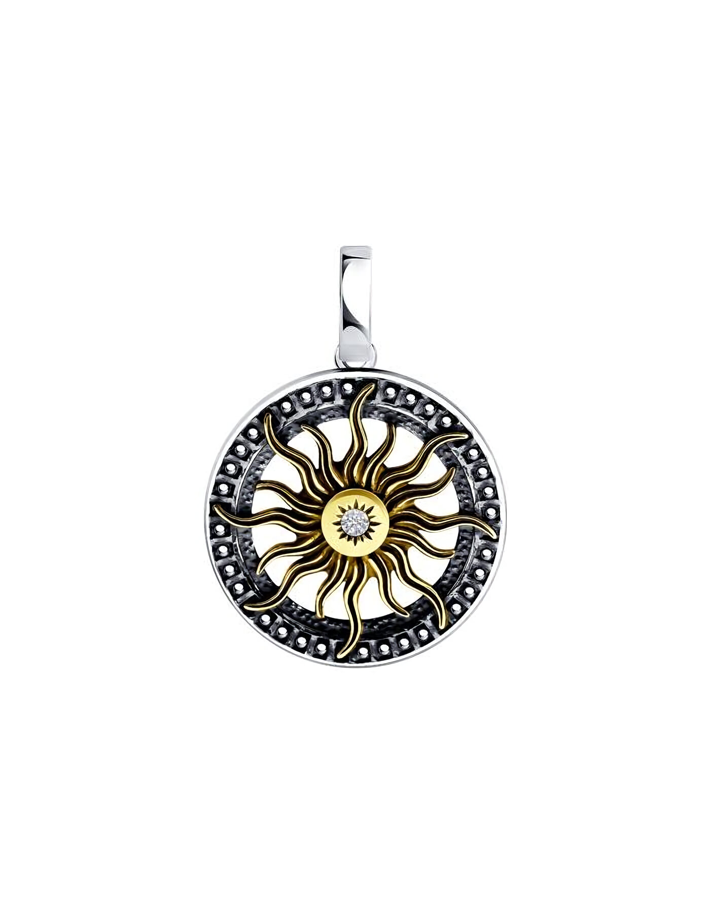 Подвеска, серебро, 925 проба, чернение, фианит