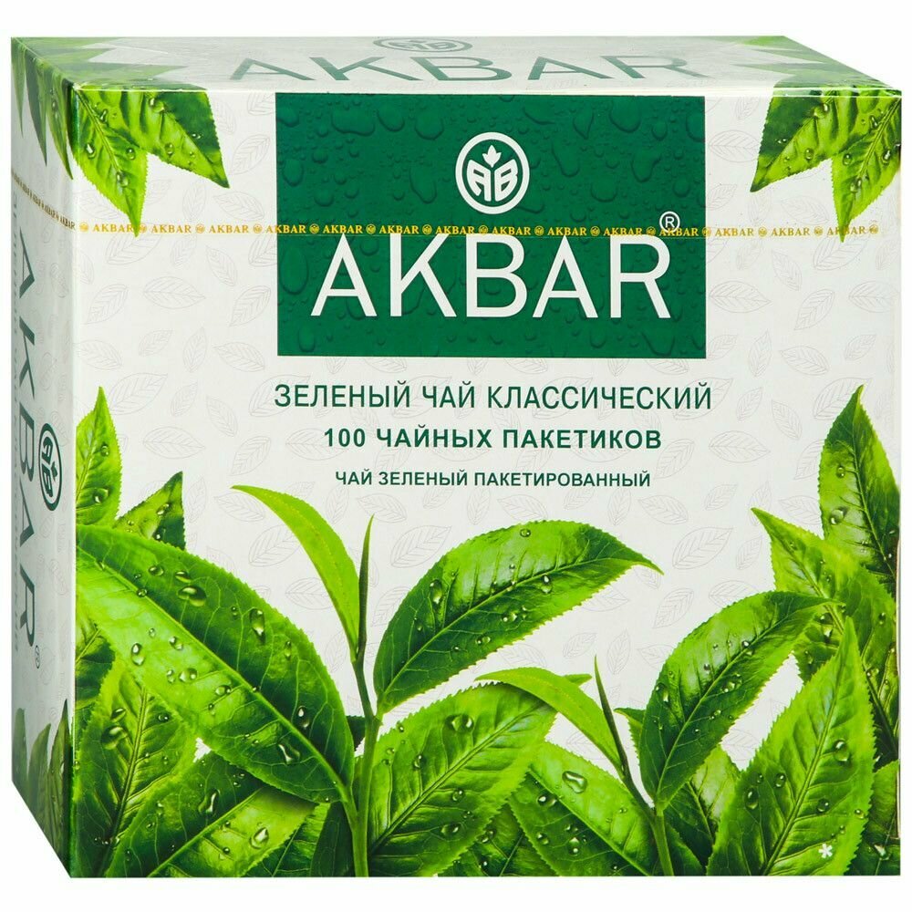 Akbar Чай зелёный 100 пакетиков
