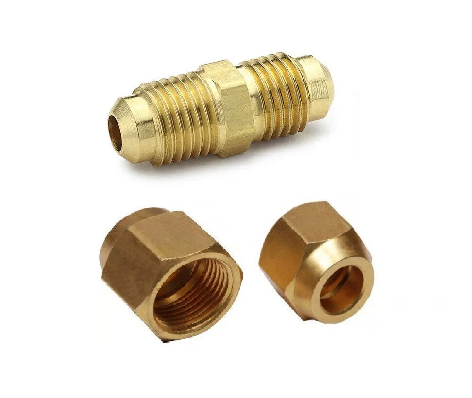 Штуцер 1/4 с гайками для кондиционера