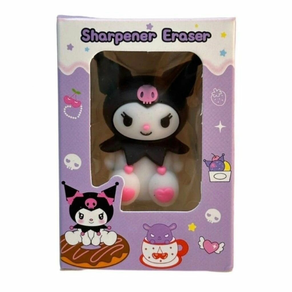 Точилка и ластик в подарочной упаковке, размер точилки 5 2,5 см