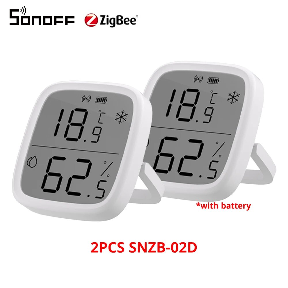 SONOFF SNZB-02D белый датчик температуры и влажности