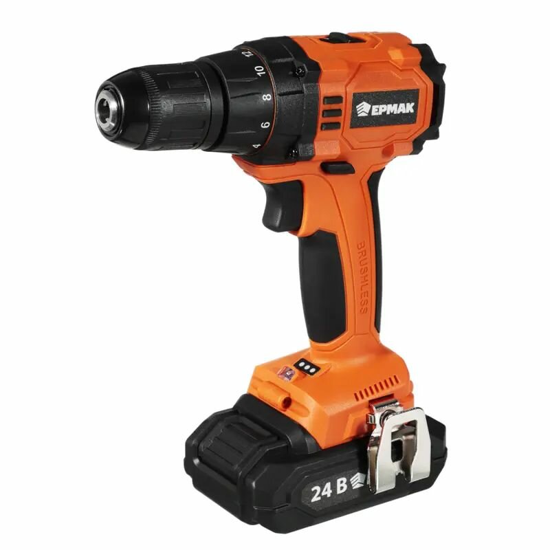 Дрель-шуруповерт аккумуляторная Ермак 691-029, 24 В Li-Ion 1x2 Ач