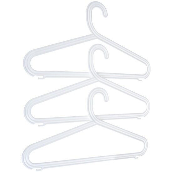 Набор вешалок Noname плоских р.48-50, 3шт, цветные/белые (456-089)