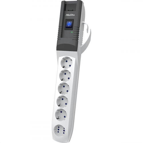 ZIS Сетевой фильтр Zis Pilot PRO USB 1.8м (6 розеток) серый