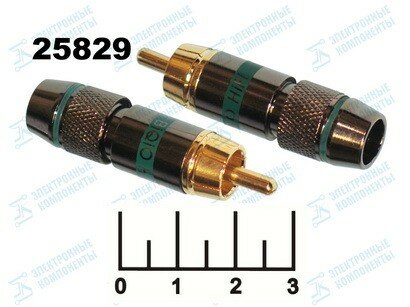 Разъем RCA штекер gold металл BIQIO HIFI зеленый