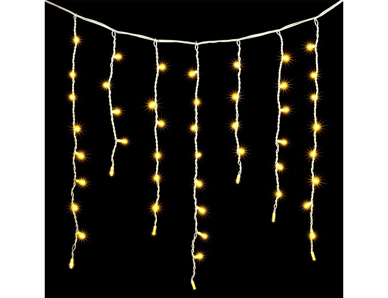 Светодиодная бахрома Laitcom Legoled 3.2*0.9 м, 168 желтых LED ламп, белый каучук, соединяемая, IP54, BEAUTY LED