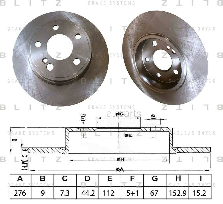 BLITZ BS0635 диск тормозной задний!\ MB W246 1.8/2.0/1.8CDi/2.0CDi 11>