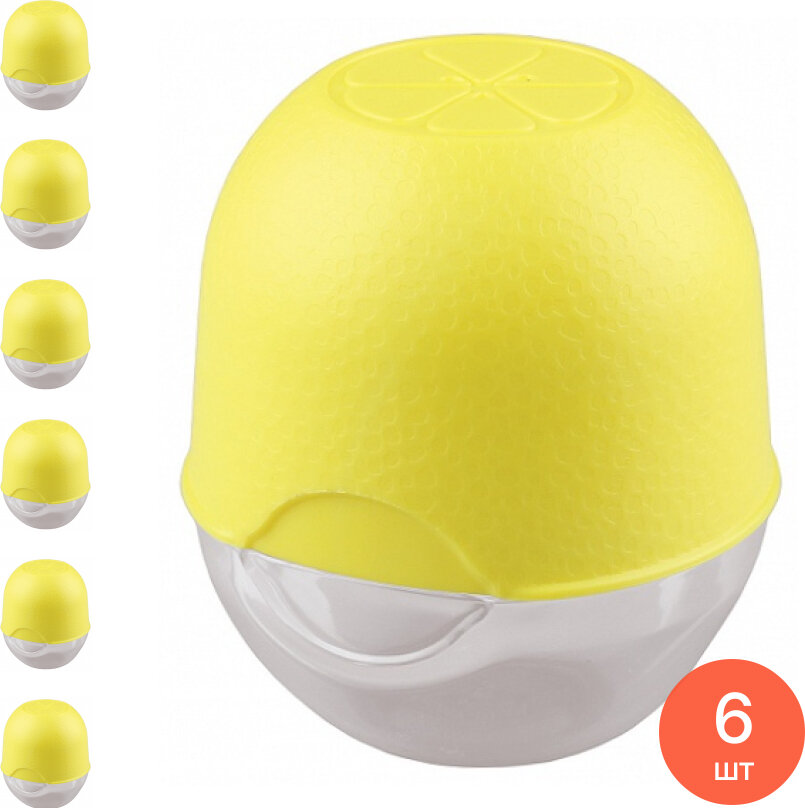Контейнер для хранения продуктов Phibo для лимона полистирол прозрачный/желтый (комплект из 6 шт)