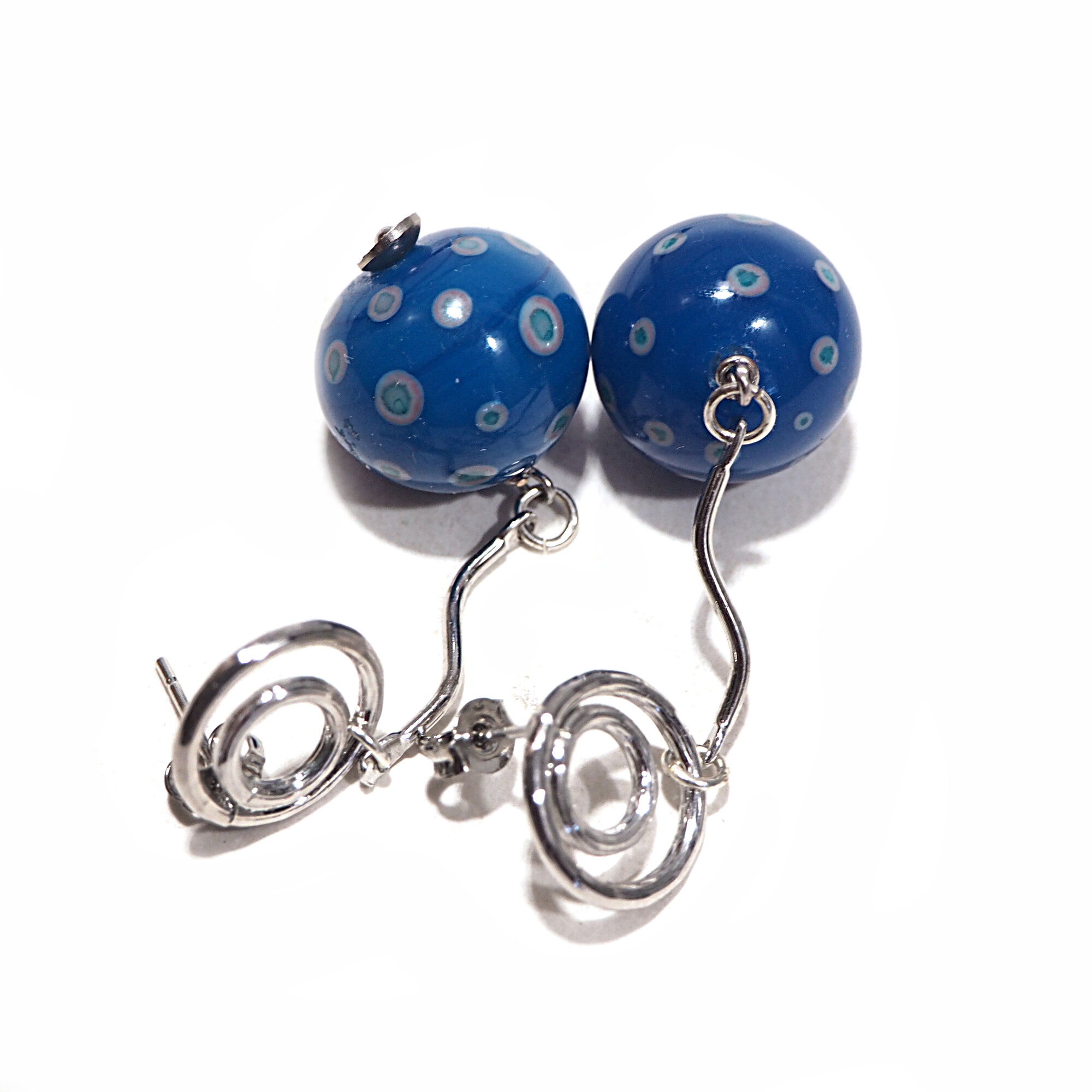 Серьги с подвесками, муранское стекло