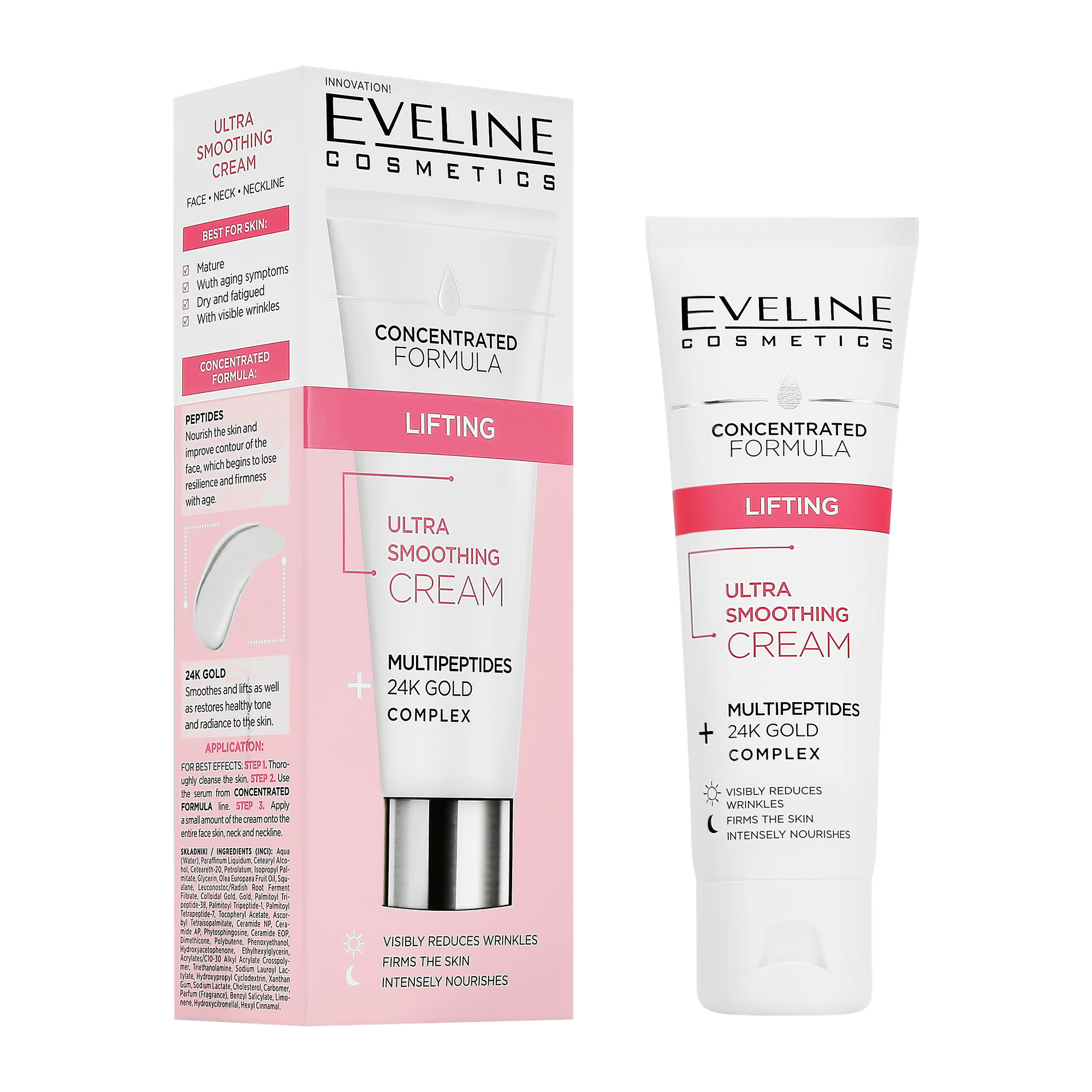 Крем для лица EVELINE CONCENTRATED FORMULA с мультипептидами (разглаживающий) 50 мл
