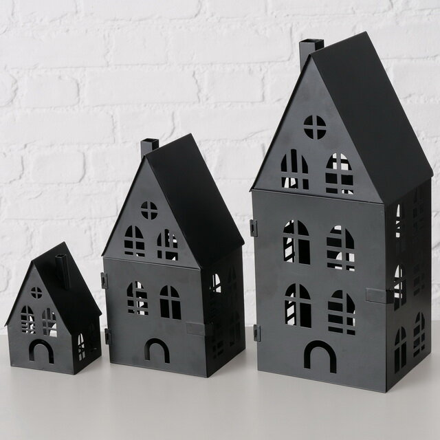 Набор подсвечников - домиков Belfast 13-35 см, 3 шт, Boltze, 2040727