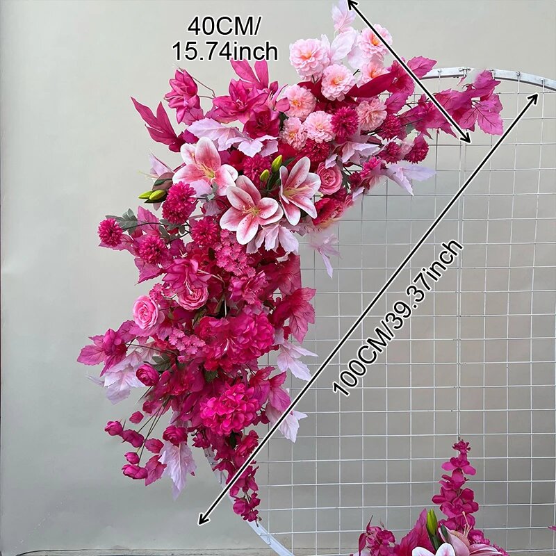 Искусственная цветочная арка, 100x40см, Розовый