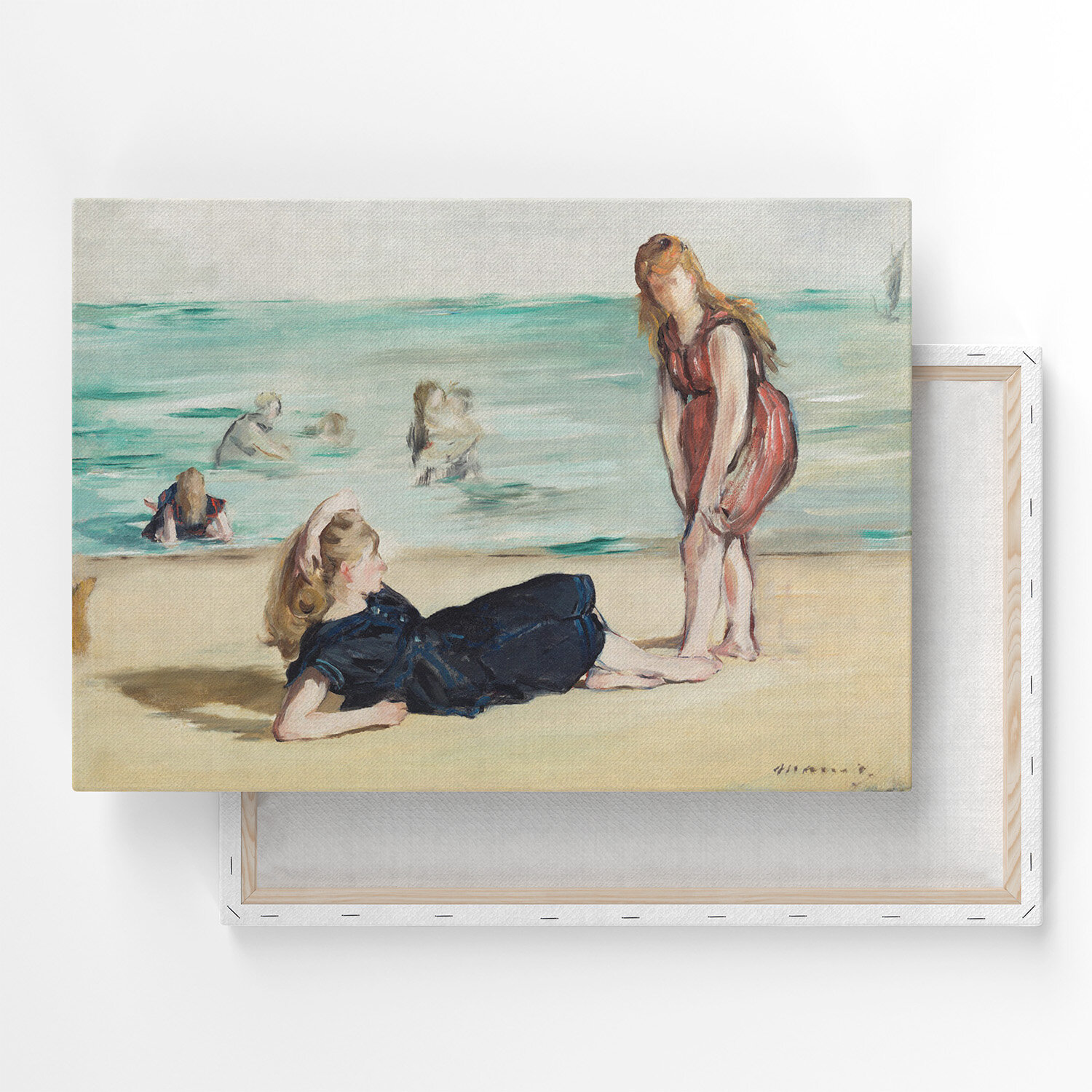 Картина на холсте, репродукция / Эдуард Мане - On the Beach / Размер 30 x 40 см