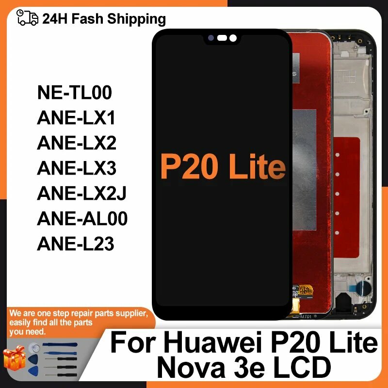ЖК-дисплей 5,84 дюйма для Huawei P20 Lite с сенсорным экраном и дигитайзером для Huawei Nova 3e