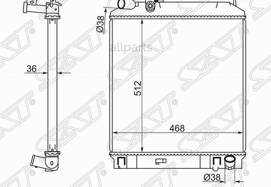 SAT IS0004-1 Радиатор Isuzu ELF NMR 12-