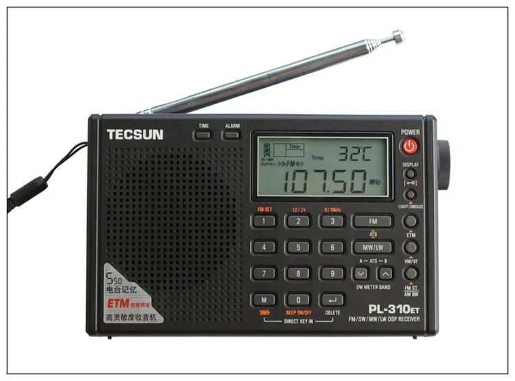 100% фирменный цифровой радиоприемник Tecsun PL310ET с полным диапазоном, FM/AM/SW/MW/LW, цифровой стереоприемник
