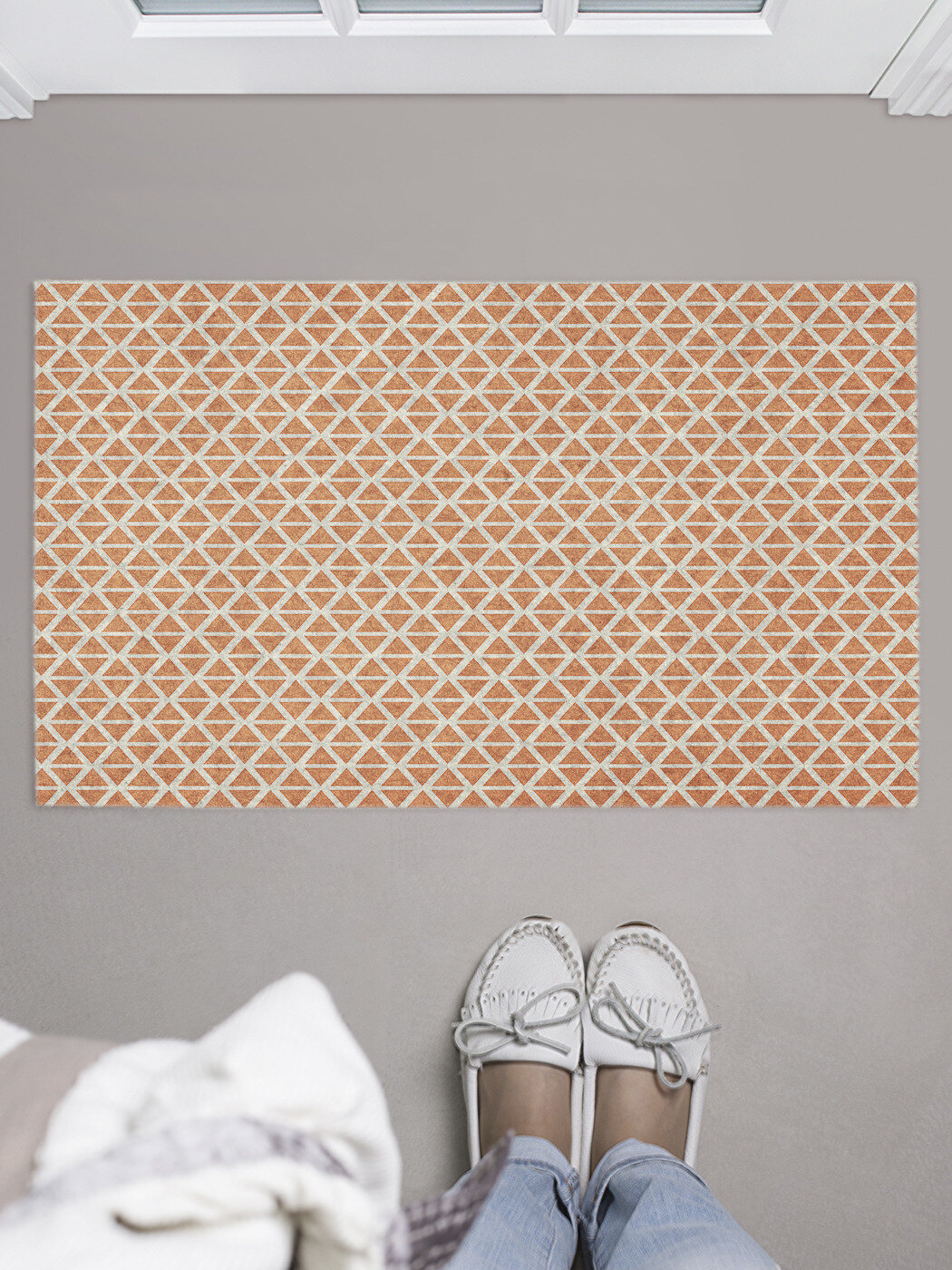 Коврик придверный в прихожую с принтом "Плотная решетка" 45 на 75 см , JoyArty