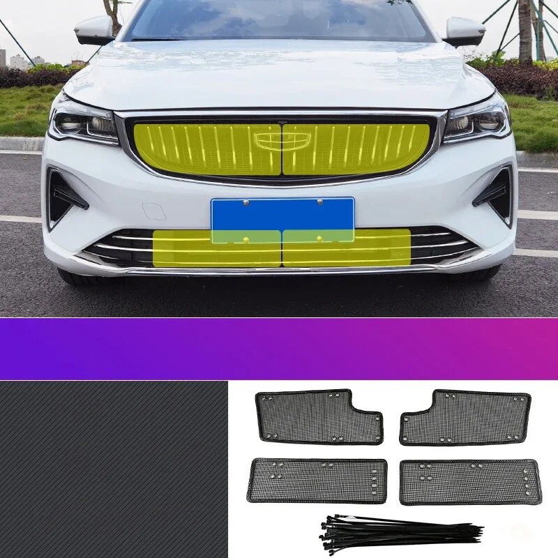 Для Geely All-new Emgrand II 2023 2024, передняя решетка автомобиля, сетка с защитой от насекомых, защитный чехол для радиатора, конденсатора, автоаксессуары