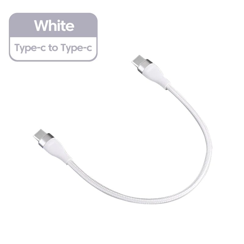 0,25 м USB-кабель типа C Ios для быстрой зарядки, короткий портативный мини-кабель для c to c white