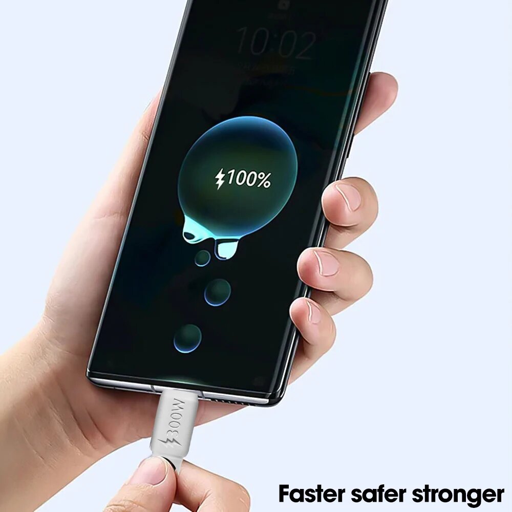 Кабель USB Type-C 1м, 300W, белый — фото 1