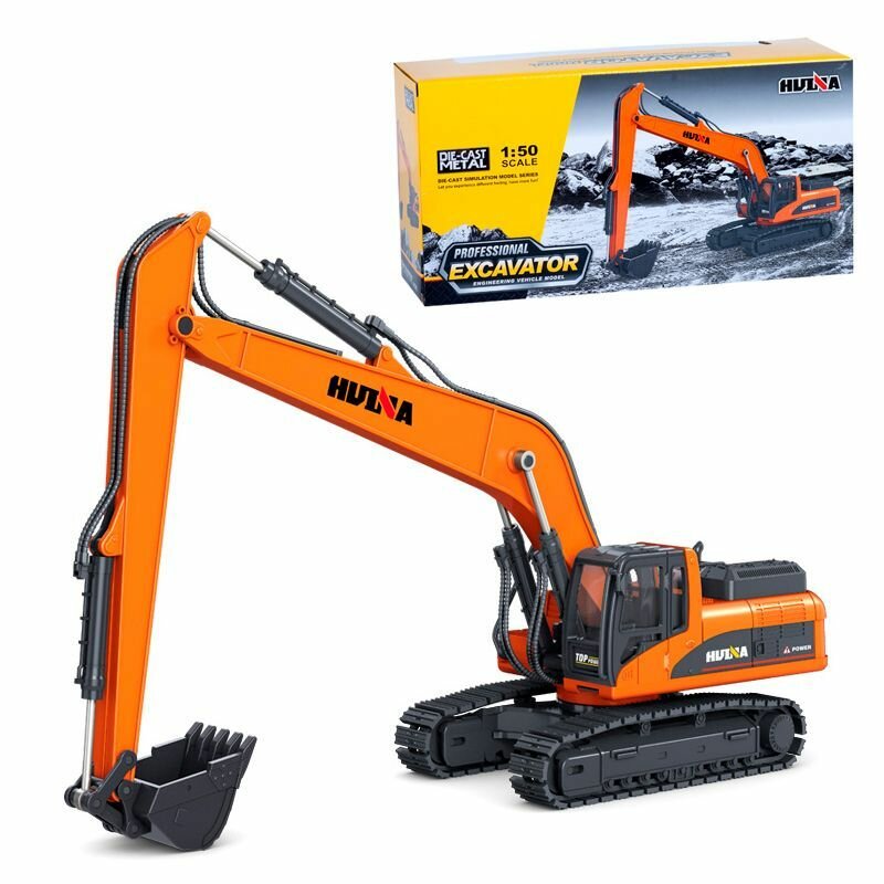 Металлический гусеничный экскаватор HuiNa Toys 1:50 - HN1722-ORANGE